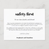 Wedding Postpone Safety First COVID Script White Announcement Postcard | Zazzle