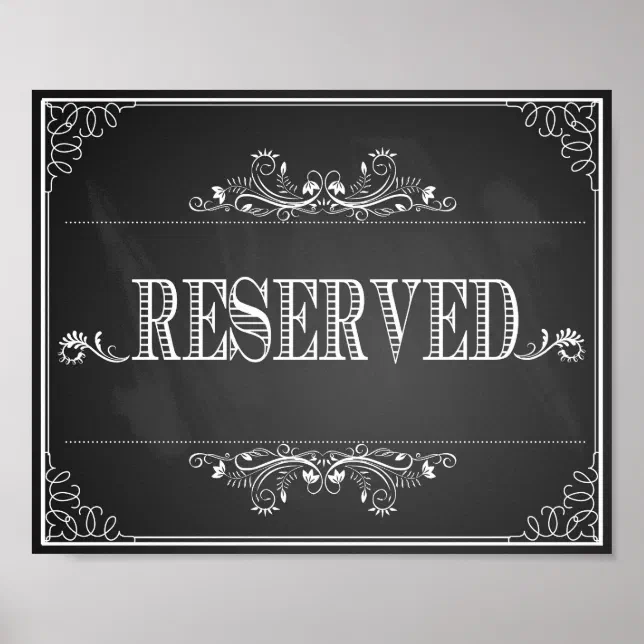 Wedding print chalkboard "Reserved" table vintage | Zazzle