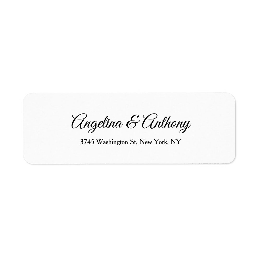 Wedding Professional Creative Script Black White Label | Zazzle