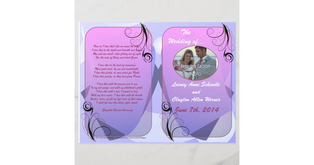 Wedding Program (Bifold Design) | Zazzle