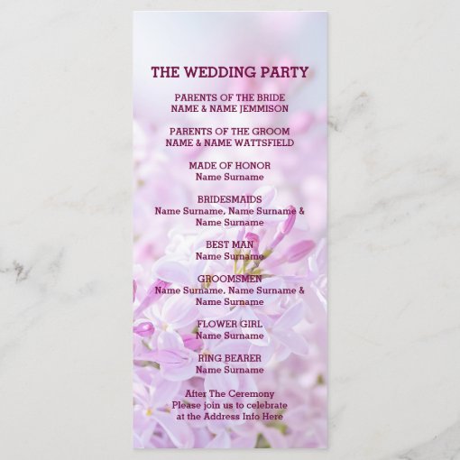 Wedding Program customizable | Zazzle