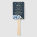 Wedding Program Elegant Midnight blue floral Hand Fan | Zazzle