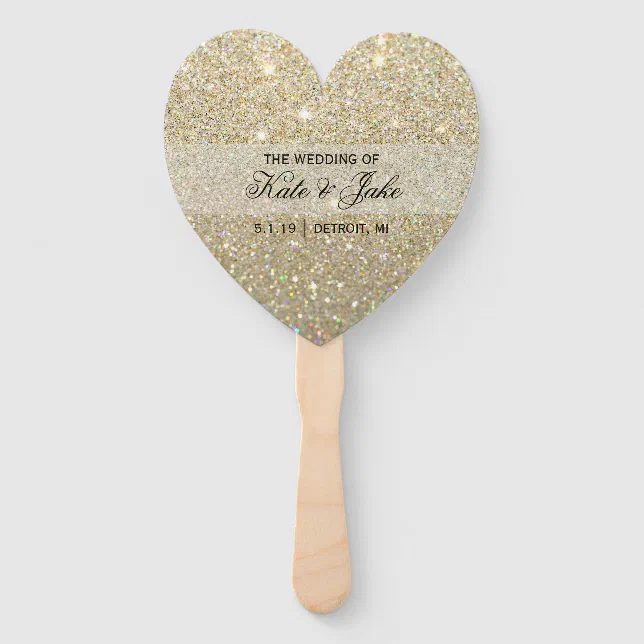 Wedding Program Fan - Gold Glitter Fab | Zazzle