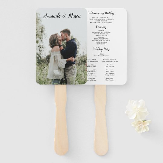 Wedding Program Fans with Photo | Zazzle.com