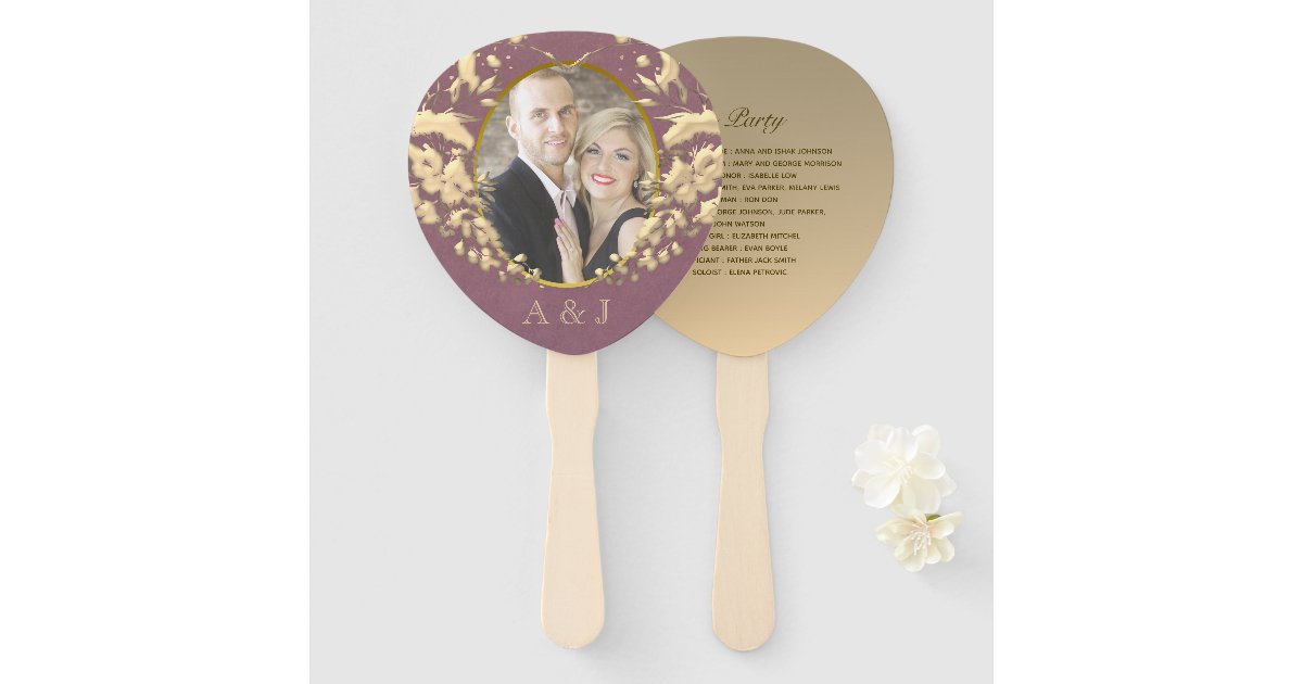 Wedding Program Fans with Photo | Zazzle