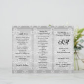 Wedding Program Gray Floral Flyer | Zazzle