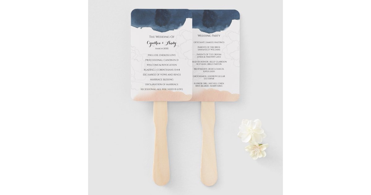 Wedding Program Hand Fan | Zazzle