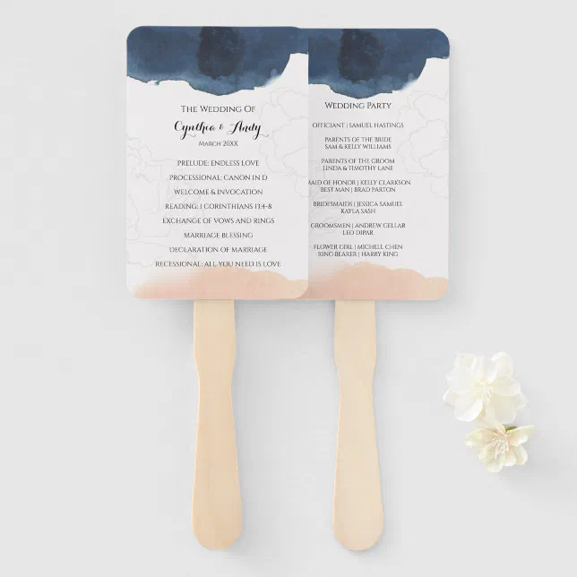 Wedding Program Hand Fan | Zazzle
