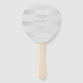 Wedding Program Luminous Silver Stripes Monogram Hand Fan | Zazzle