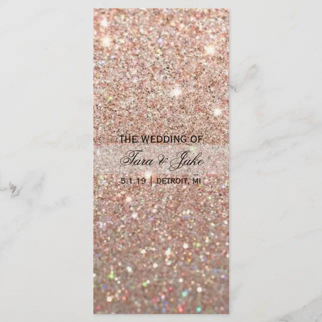 Wedding Program - Rose Gold Glitter Fab | Zazzle