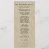 Wedding Program Rustic Linen | Zazzle
