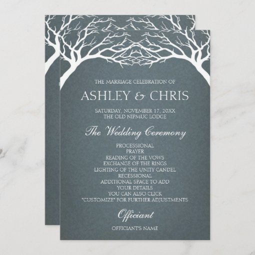 Wedding Program - Rustic Tree | Zazzle