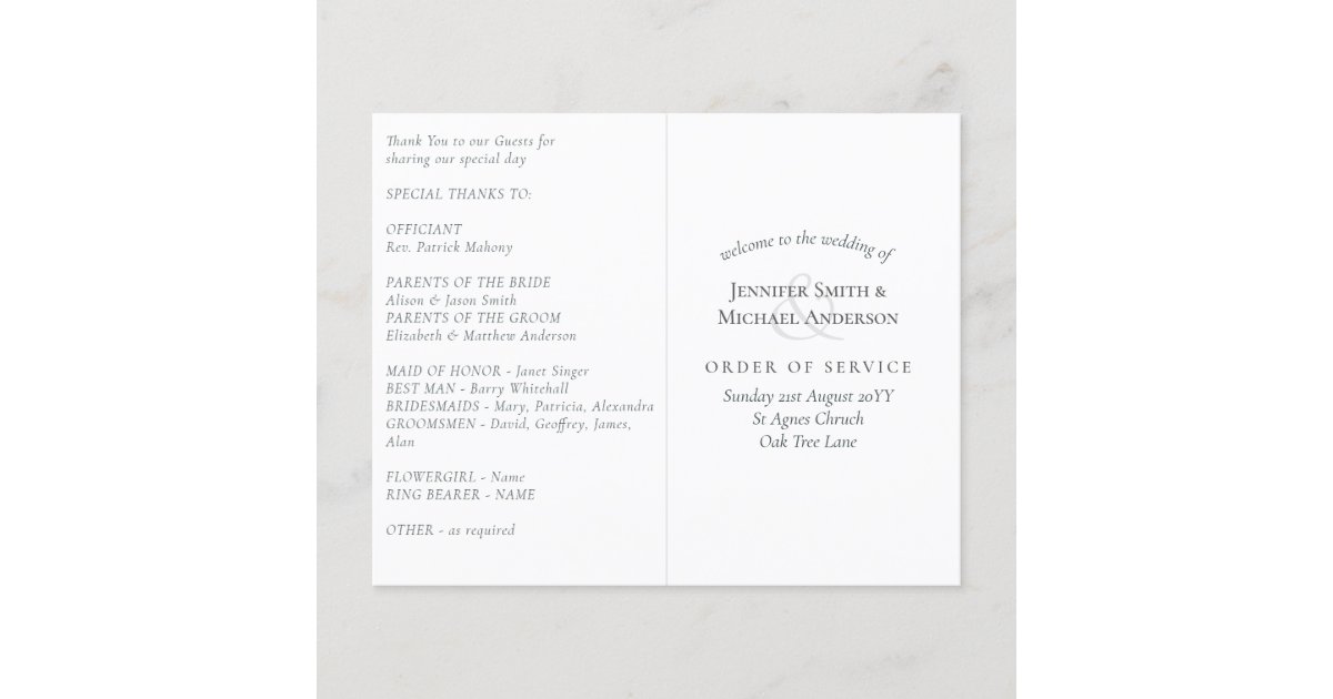 Wedding Program Template | Zazzle