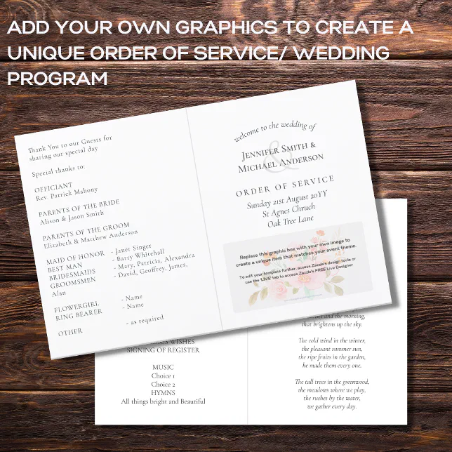 Wedding Program Template Order of Service | Zazzle