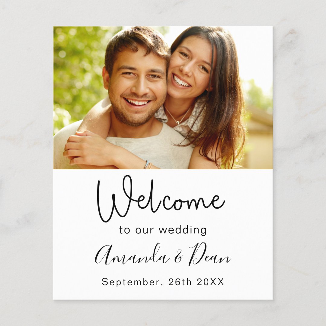 Wedding program timeline welcome photo | Zazzle