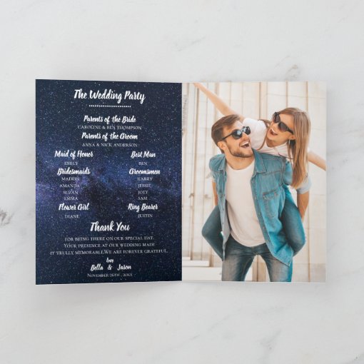 Wedding Program UNDER THE STARS Themed Wedding | Zazzle
