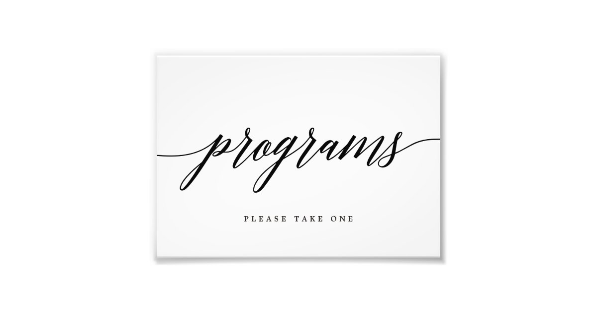 Wedding Programs Sign EDITABLE COLOR and SIZE MSC | Zazzle