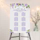 Wedding Purple Watercolor Floral Seating Chart Foam Board | Zazzle