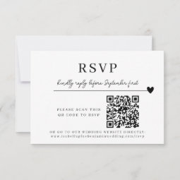 Wedding QR Code Modern Minimalist RSVP Card | Zazzle