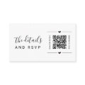 Wedding QR Code RSVP and Details Card Insert | Zazzle