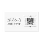Wedding QR Code RSVP and Details Card Insert | Zazzle