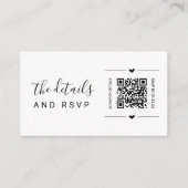 Wedding QR Code RSVP and Details Card Insert | Zazzle