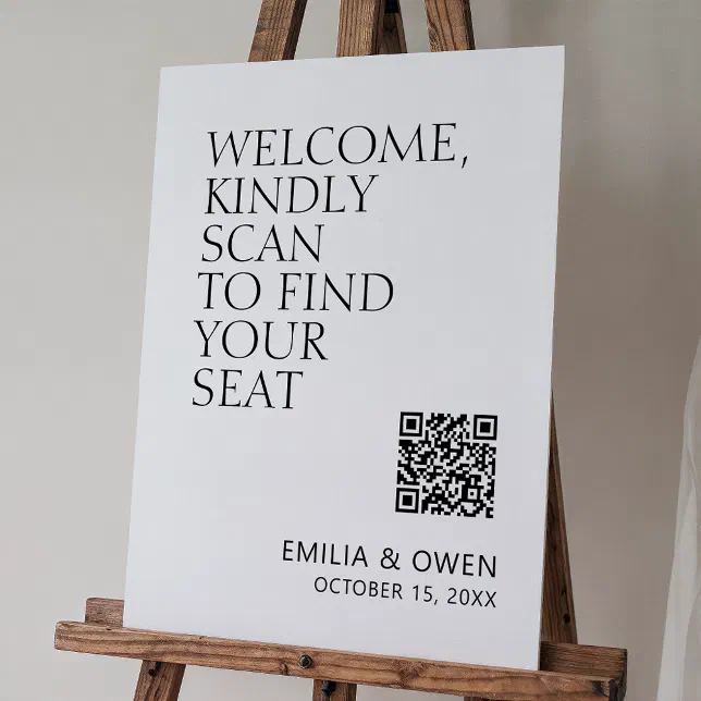 Wedding QR code sign | Zazzle