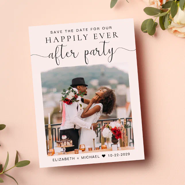 Wedding Reception After Party Photo Save the Date Announcement Postcard ...