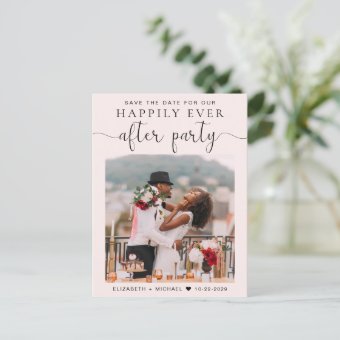 Wedding Reception After Party Photo Save the Date Announcement Postcard ...