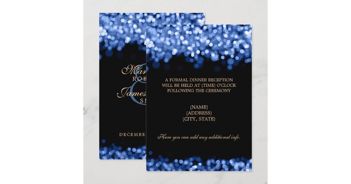 Wedding Reception Blue Lights Invitation | Zazzle
