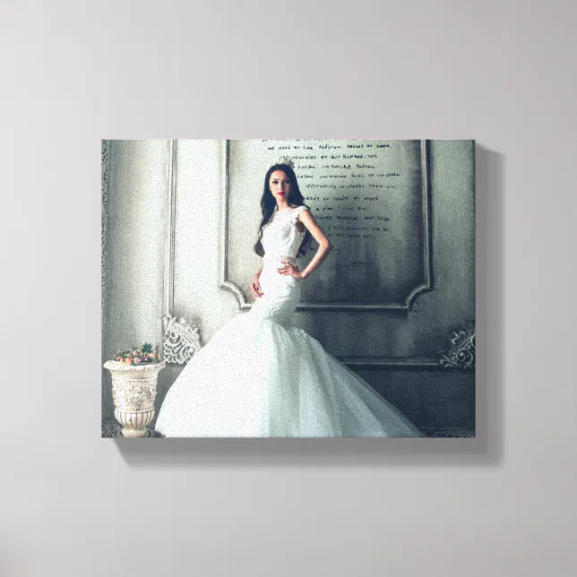 Wedding Reception Bridal Portrait Display Keepsake Canvas Print | Zazzle