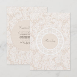 Wedding Reception Card Champagne Ivory Lace | Zazzle