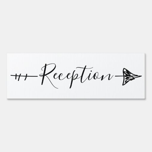 Wedding reception Direction Arrow Small Sign | Zazzle
