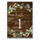 Wedding Reception Eucalyptus Greenery Rustic Wood Table Number | Zazzle
