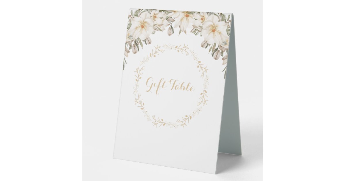 Wedding Reception Gift Table Stand Pedestal Sign | Zazzle