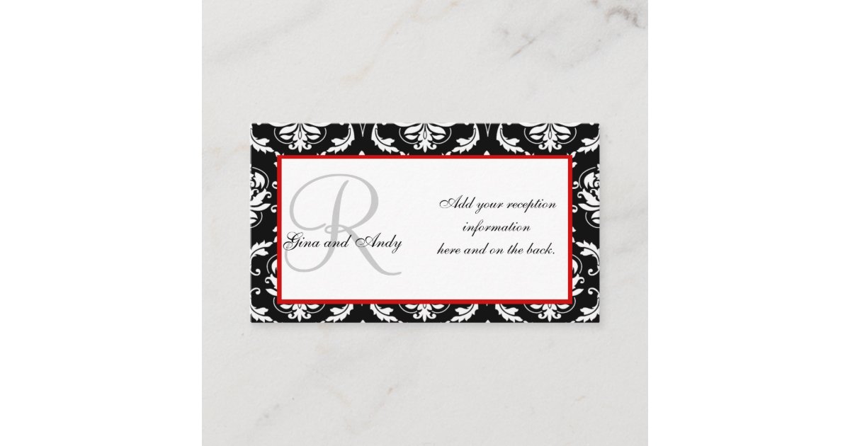 Wedding Reception Invitation Insert Cards | Zazzle
