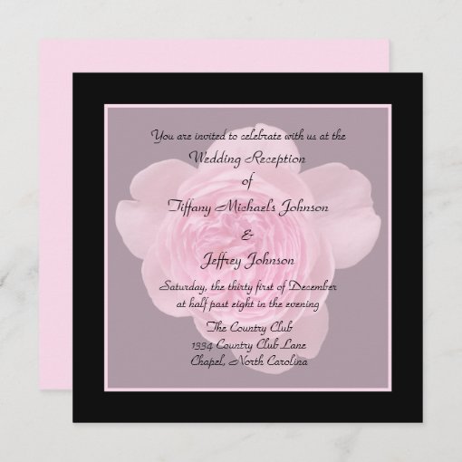 Wedding Reception Invites Only -- Rose Invitation | Zazzle