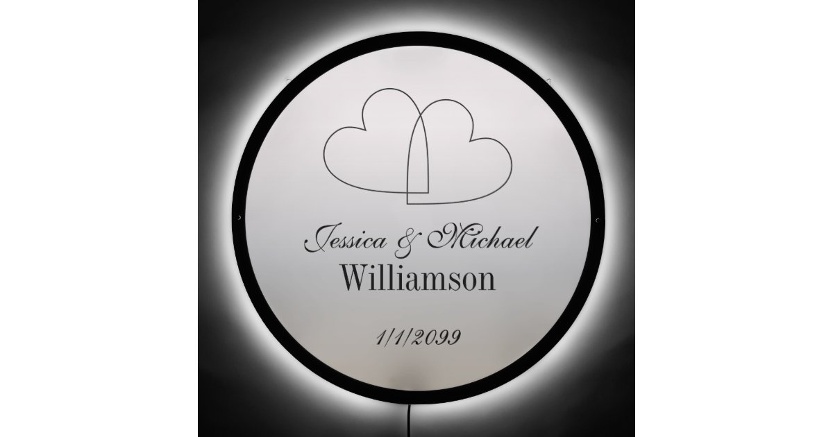 Wedding Reception LED Hearts Sign | Zazzle