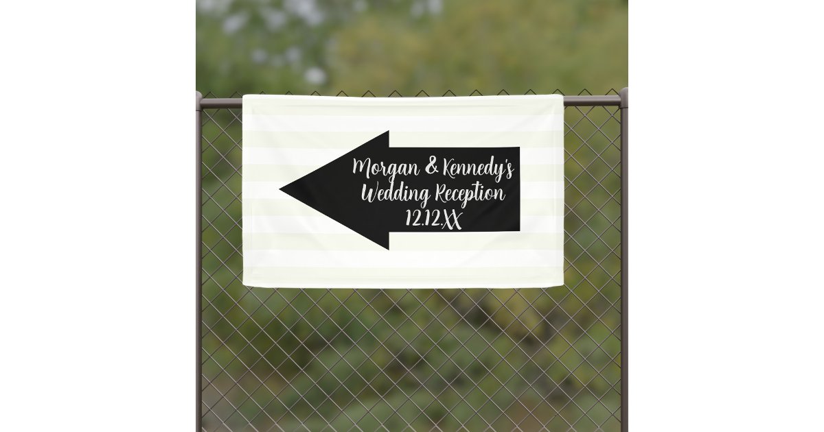 Wedding Reception Left Arrow Directional Banner | Zazzle