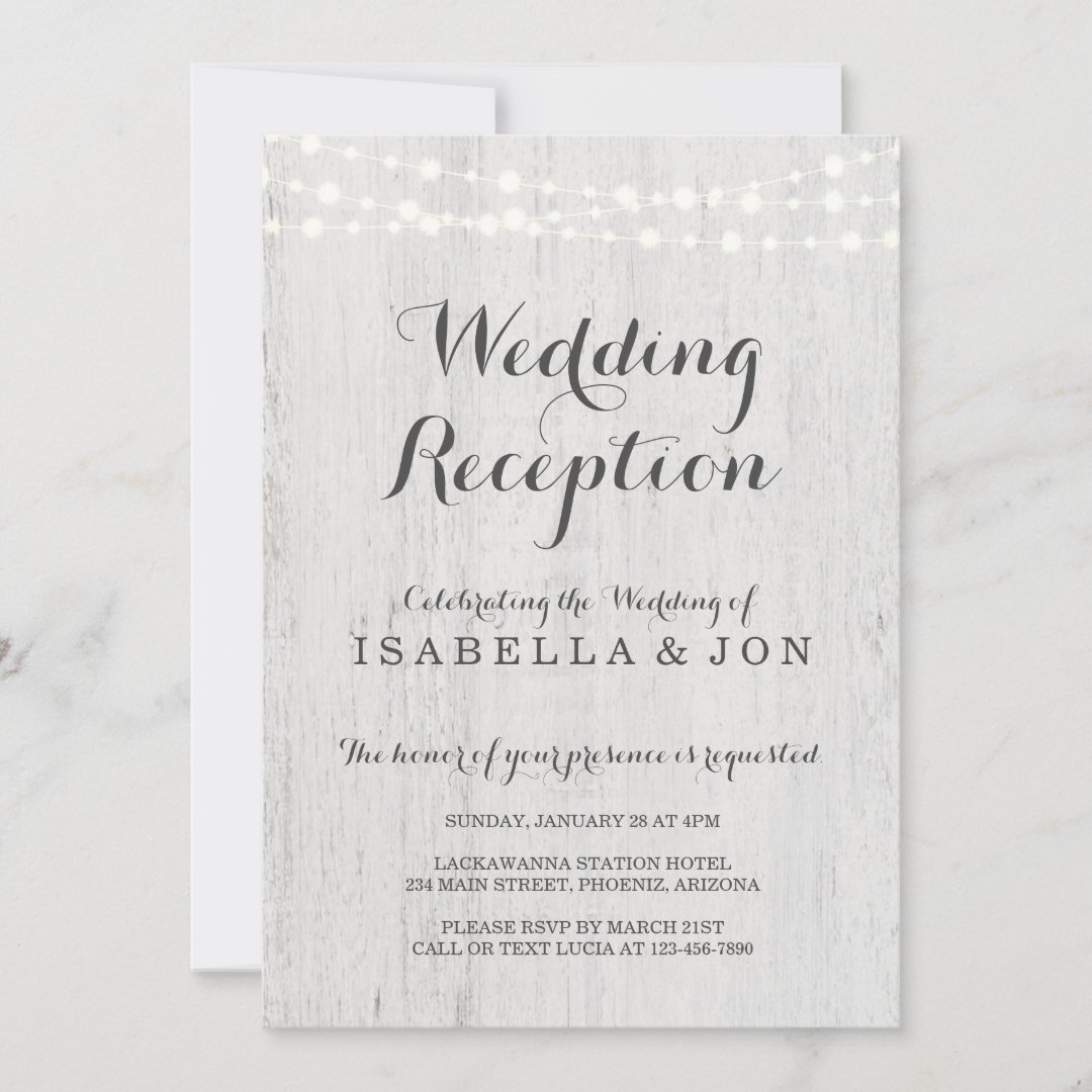 Wedding Reception Only Invitation, Rustic Romantic Invitation | Zazzle