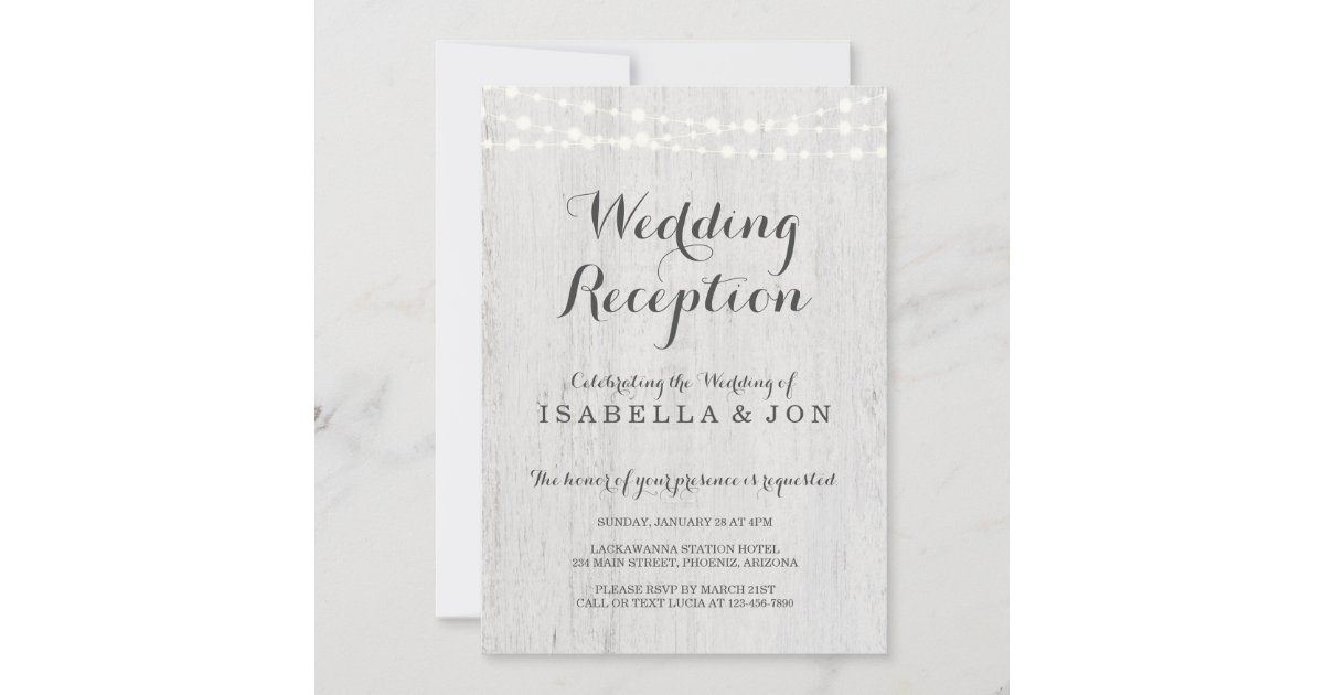 Wedding Reception Only Invitation, Rustic Romantic Invitation | Zazzle
