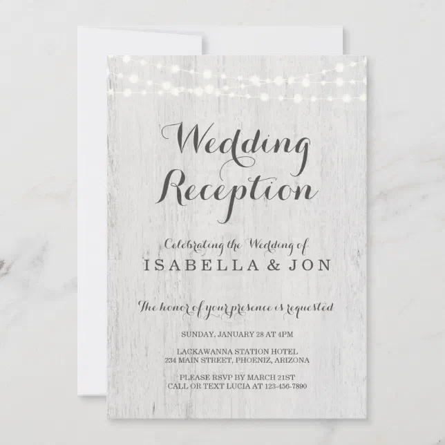 Wedding Reception Only Invitation, Rustic Romantic Invitation | Zazzle
