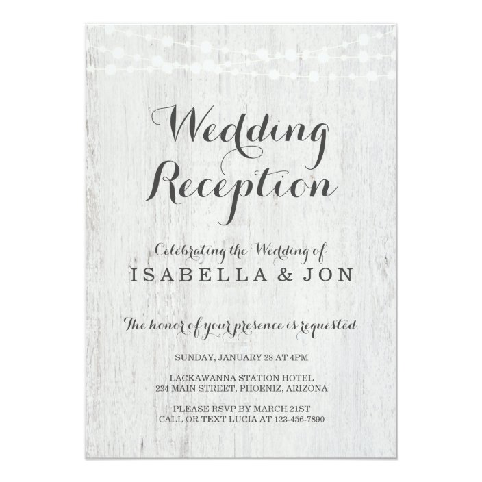 Wedding Reception Only Invitation, Rustic Romantic Invitation | Zazzle.com