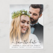 Wedding Reception Photo Cream Save the Date Announcement Postcard | Zazzle