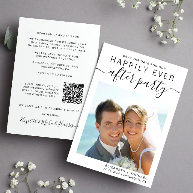Wedding Reception Photo QR Code Save The Date | Zazzle