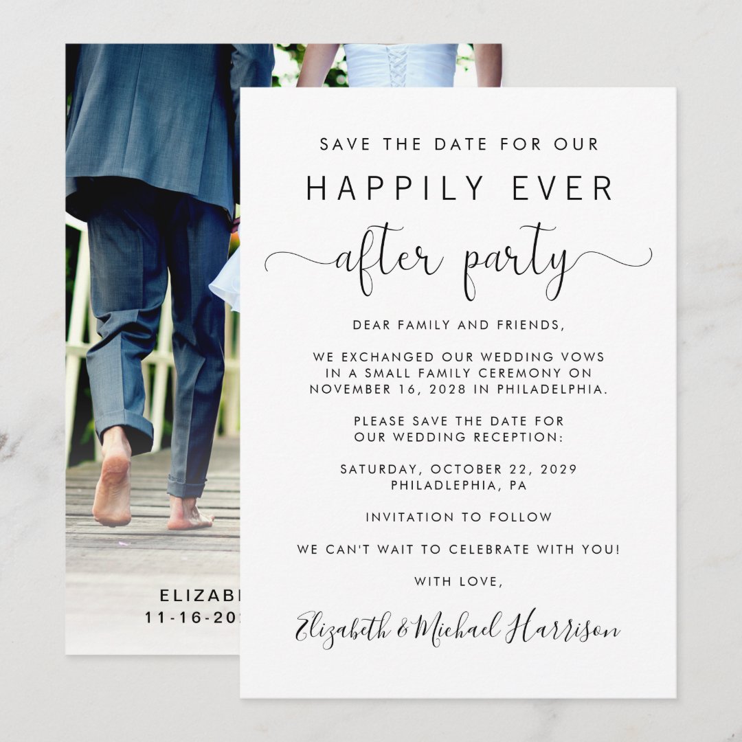 Wedding Reception Photo Save the Date Announcement | Zazzle