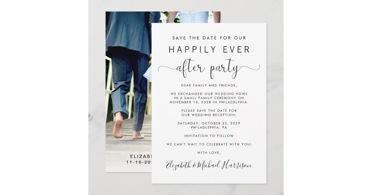 Wedding Reception Photo Save the Date Announcement | Zazzle