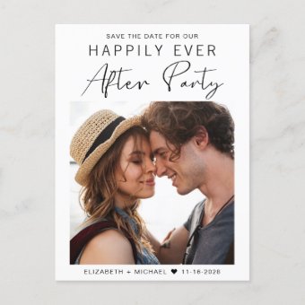 Wedding Reception Photo Save The Date Announcement Postcard | Zazzle