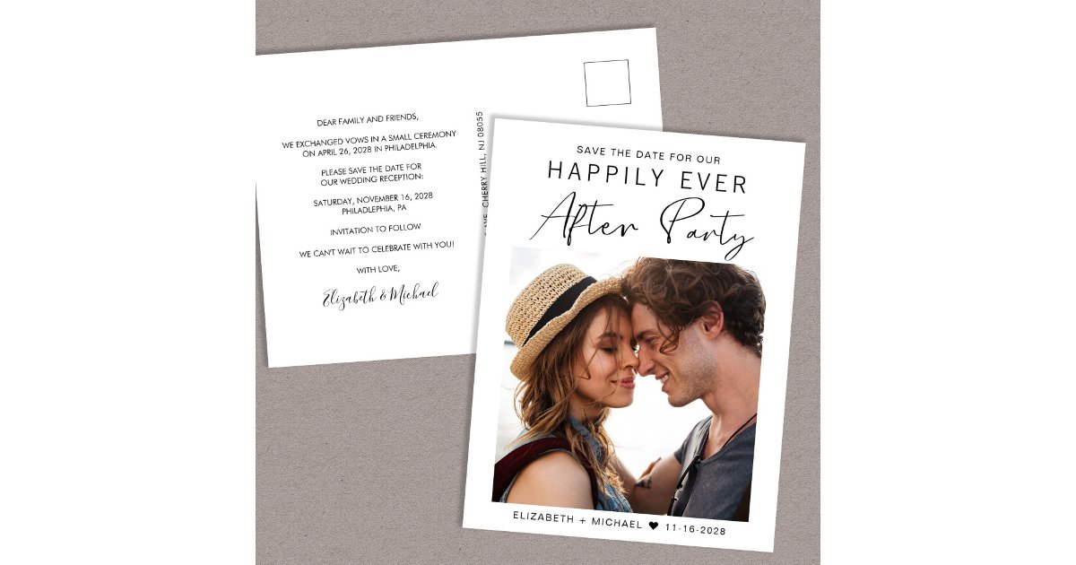 Wedding Reception Photo Save The Date Announcement Postcard | Zazzle