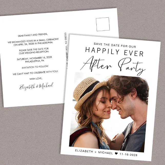 Wedding Reception Photo Save The Date Announcement Postcard | Zazzle